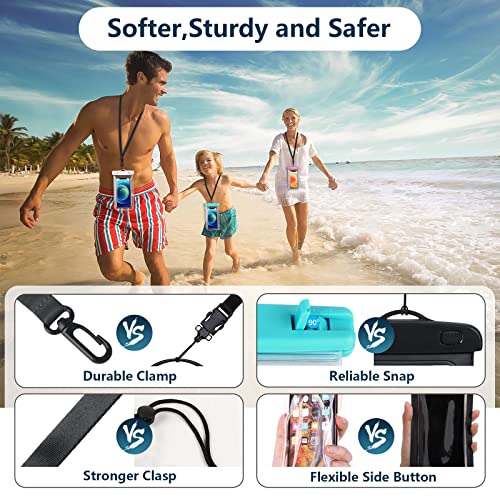 Universal Waterproof Phone Pouch Bag - 3Pack, Waterproof Phone Case Compatible with iPhone 14 Pro Max/13/12/11/XR/X/SE/8/7, Galaxy S22/S21 Google Up to 7ββ, IPX8 Dry Bag Vacation Essentials.