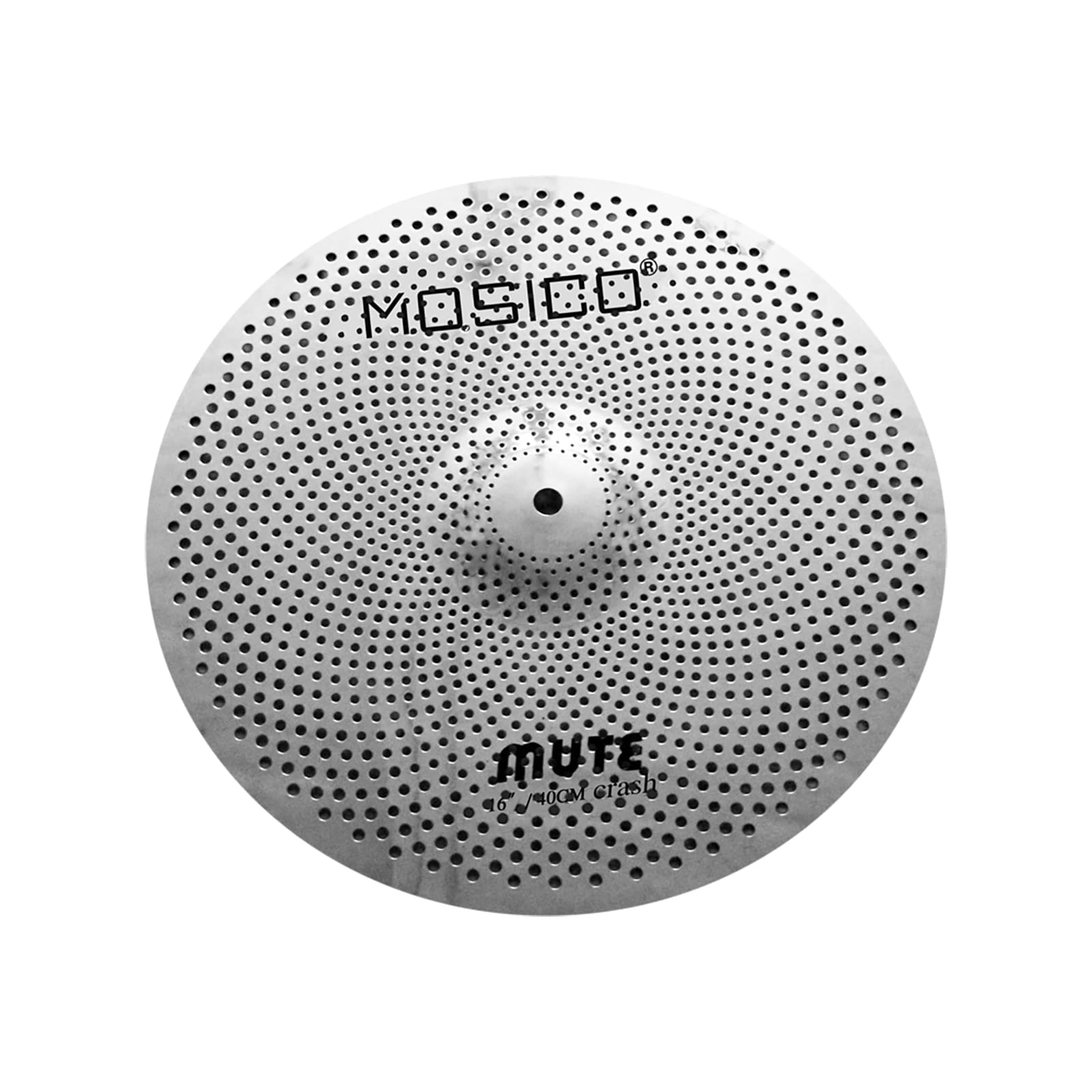 Mosico Low Volume Cymbal Pack Mute Cymbal set 14'hi-hat+16"crash+18'crash+20"ride 5Pcs Practice Cymbals for Drums (Bright Silver)