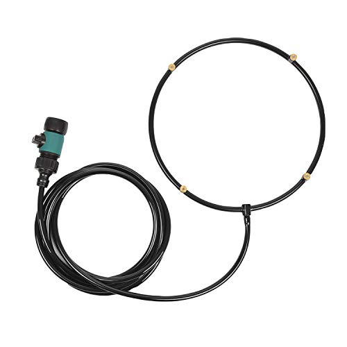 OEMTOOLS 24984 Misting Fan Hardware Kit, Misters for Outside Patio Portable Fans, Upgrade Outdoor Fan with Spray Mist Ring, Fits Standard Water Hoses,Black
