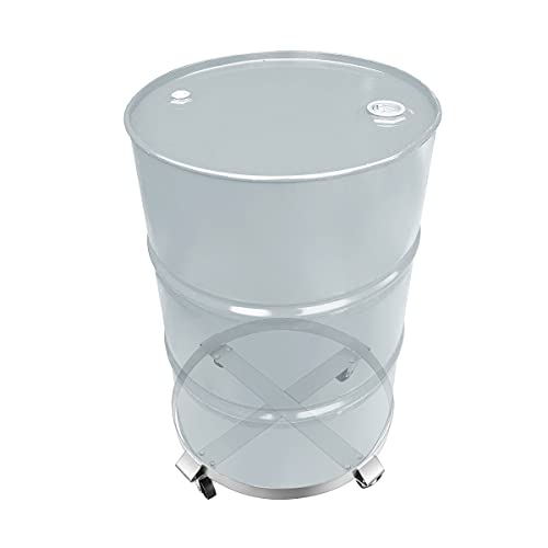 PENTAGON Tools 55-Gallon Drum and Garbage Can Dolly β Heavy-Duty Metal Dolly with Cross Braces and Caster Wheels β 1,000-Pound Capacity (Silver)