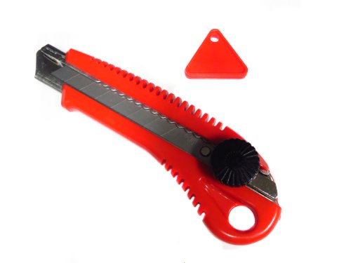 SDI-5421 Snap-off Utility Knife with 12 Set of Sk2+cr Blades, 18mm Heavy Duty Cutter