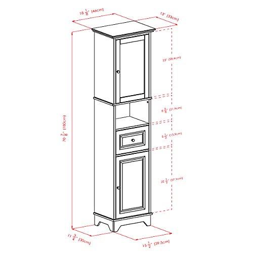 Winsome Wood Alps Tall Cabinet with Glass Door and Drawer