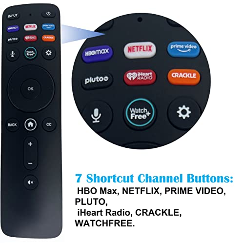 Voice Remote for Vizio Smart TV, XRT260 Remote Replacement for All Vizio LED LCD HD 4K UHD HDR Smart TVs with Shortcut Keys HBO Max, Netflix, Prime Video, Pluto, iHeart Radio, Crackle, Watchfree