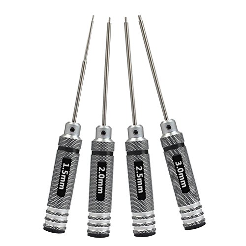 OFNMY 4pcs Hex Screw Driver Tools Kit Set 1.5mm 2.0mm 2.5mm 3.0mm Metric RC Helicopter Screw driver