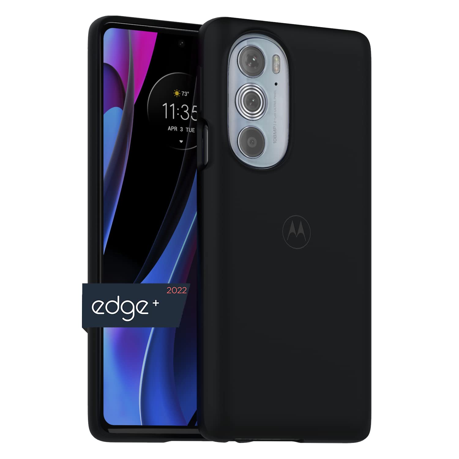 Motorola Edge+ (2022) Protective Case- Black Precision fit, Stylish Shock Absorbing Phone Cases [NOT for Edge+ 2020/Edge+ 2023, Edge 2021/Edge 5G UW 2021, & Edge 2022]