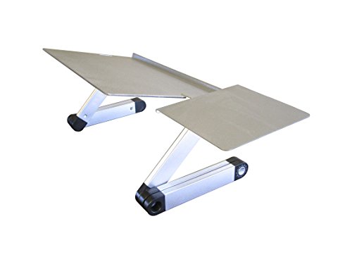 WorkEZ Keyboard and Mouse Tray ergonomic on-desk riser adjustable height angle negative tilt Raise computer keyboards to Standing sit stand-up standing accessories lift silver