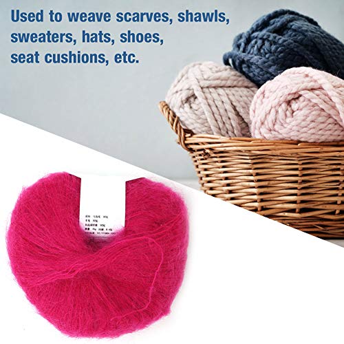 UPQRSG Wool Yarn, Soft, Durable Wool Fiber Soft Touch Sense Wool Yarn for Knitting, Anti Pilling Anti Shrinkage Hand Washable Knitting Wool, for Weave Scarves, Shawls(Red)