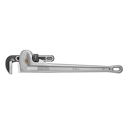 RIDGID 31105 Model 824 Aluminum Straight Pipe Wrench, 24-inch Plumbing Wrench, grey