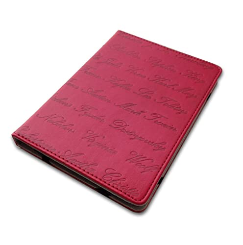 Universal 6inch Ereader Book Style Case Cover embossed Author Name for kobo pocketbook sony kindle 6inch ereader