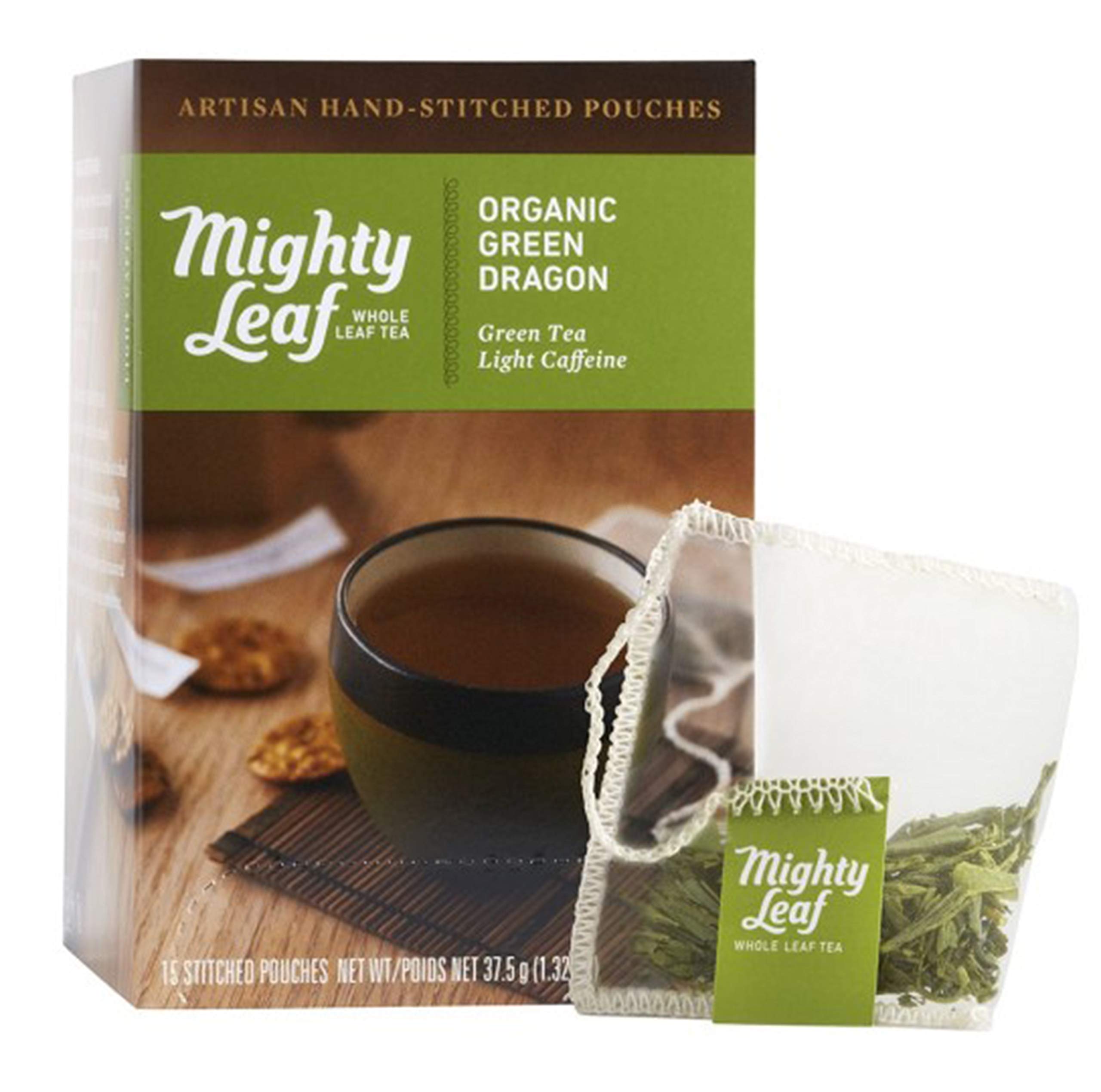 Mighty Leaf Tea Organic Green Dragon Tea, 15-Count Whole Leaf Pouches (Pack of 3)