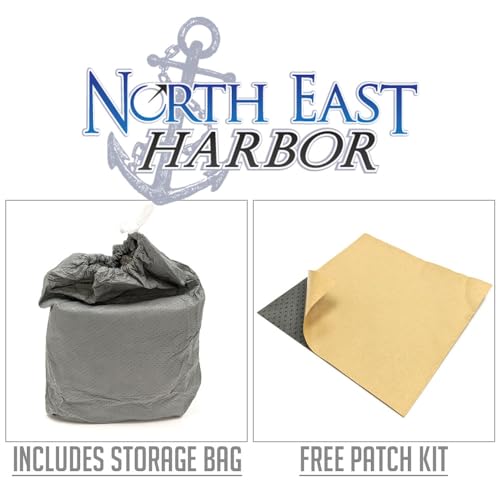 NEH Outdoor Patio Chiminea Cover - 25" Diameter x 65" Height - Breathable Material, Sunray Protected, and Weather Resistant Storage Cover, Gray with Black Hem