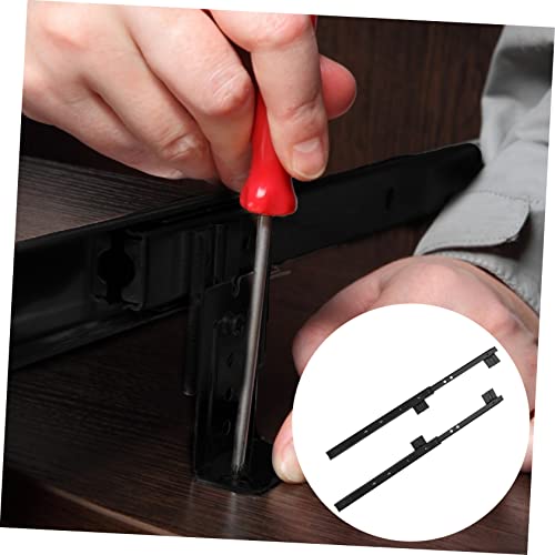 NOLITOY 4 Pairs Keyboard Rails Work Desk Accessories Table Tray Plastic Stand Keyboard Rack Keyboard Tray Under Desk Slide Computer Drawer Tray Steel Drawer-Design Rack Heavy Ball Office