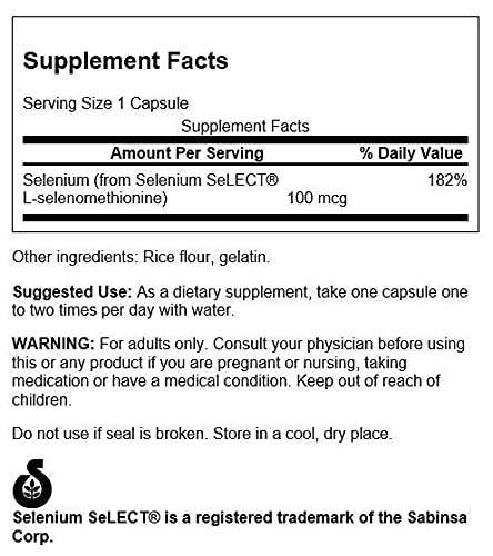 Swanson Selenium (L-Selenomethionine) 100 mcg 200 Capsules
