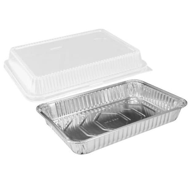 Nicole Fantini 9 x 13β Half Size Disposable Aluminum Pan with Dome Lids - Keep Meals Fresh Longer - Versatile Food Containers - Eco-Friendly & Durable - Set of 10
