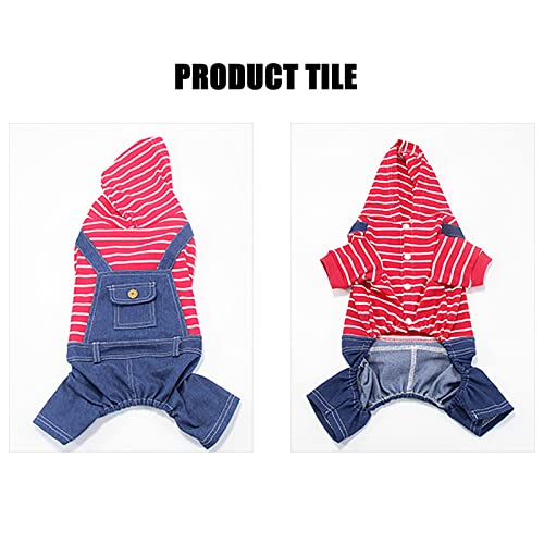 Sweatshirt for Dog Girl Fat Classic Four Piece Elastic Jeans Dog Clothes Legged One Stripe Pet Clothes Small Dog Sweater
