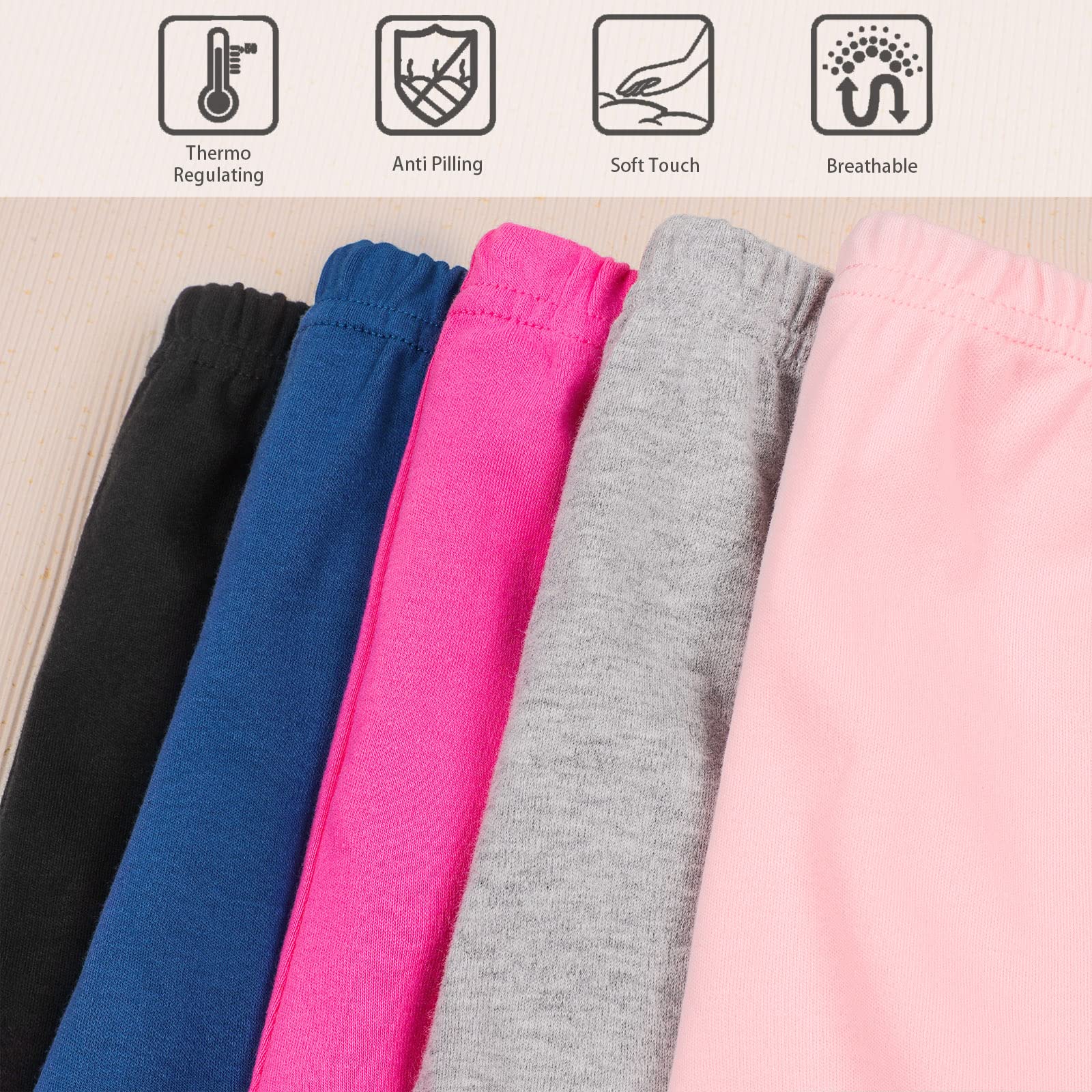 Resinta 5 Pack Baby Girls' Pants Baby Soft Cotton Leggings, 3 Months to 24 Month Sizes