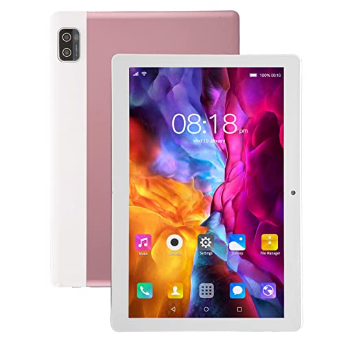 PUSOKEI 10.1 Inch Tablet,10 Core CPU,5G WiFi for Android 12,RAM 6GB ROM 128GB 2MP 5MP Camera,1960x1080 IPS HD Screen,Dual Band WiFi,8800mAh,Rose Gold Student Tablet.(us)