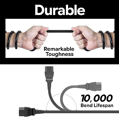 PeloFamily Power Cord Replacement Compatible with Peloton Tread, Extra Long 8FT Power Cord for Treadmill, 14AWG, 300V, 3 Prong Charger Cord, Power Supply, Power Cable, Treadmill Accessories