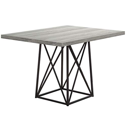 Pemberly Row Contemporary 48" Rectangle Reclaimed Wood Top Metal Base Dining Table in Gray and Black