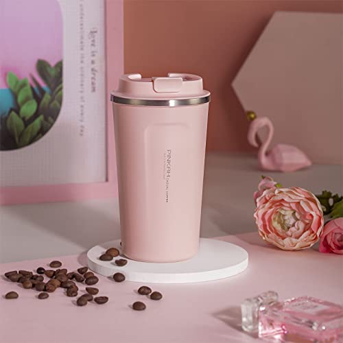 PINKAH 17OZ Stainless Steel Coffee Travel Mug On The Go, Double Walled Insulated Vacuum Coffee Tumbler Cup for Hot/Cold Coffee