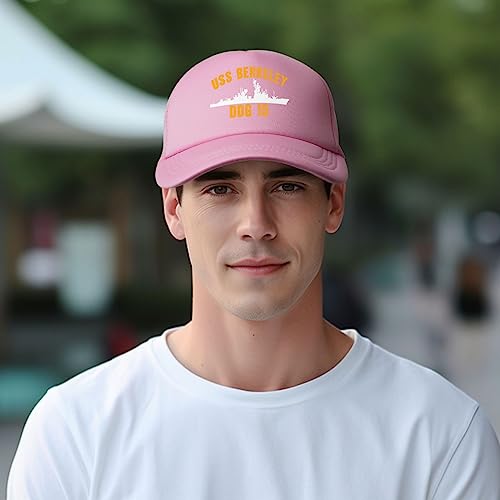 Uss-Berkeley-Ddg-15 Unisex Adjustable Baseball Cap Sun Hat Casquette Dad Hat Pink