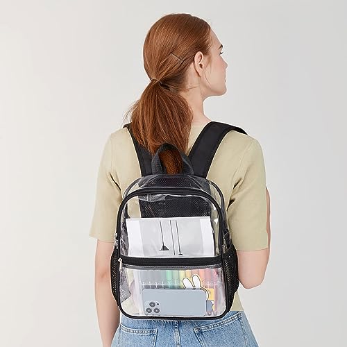 Imyth Clear Backpack Stadium Approved 12x6x12 Small Suitable for School,Concerts,Work,Sporting Events (Rainbow Powder)