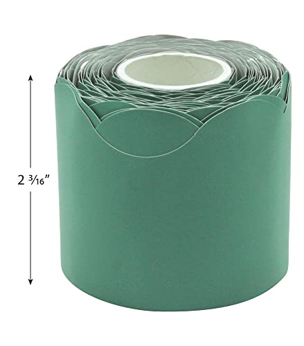 Teacher Created Resources Eucalyptus Green Scalloped Rolled Border Trim, 50 Feet