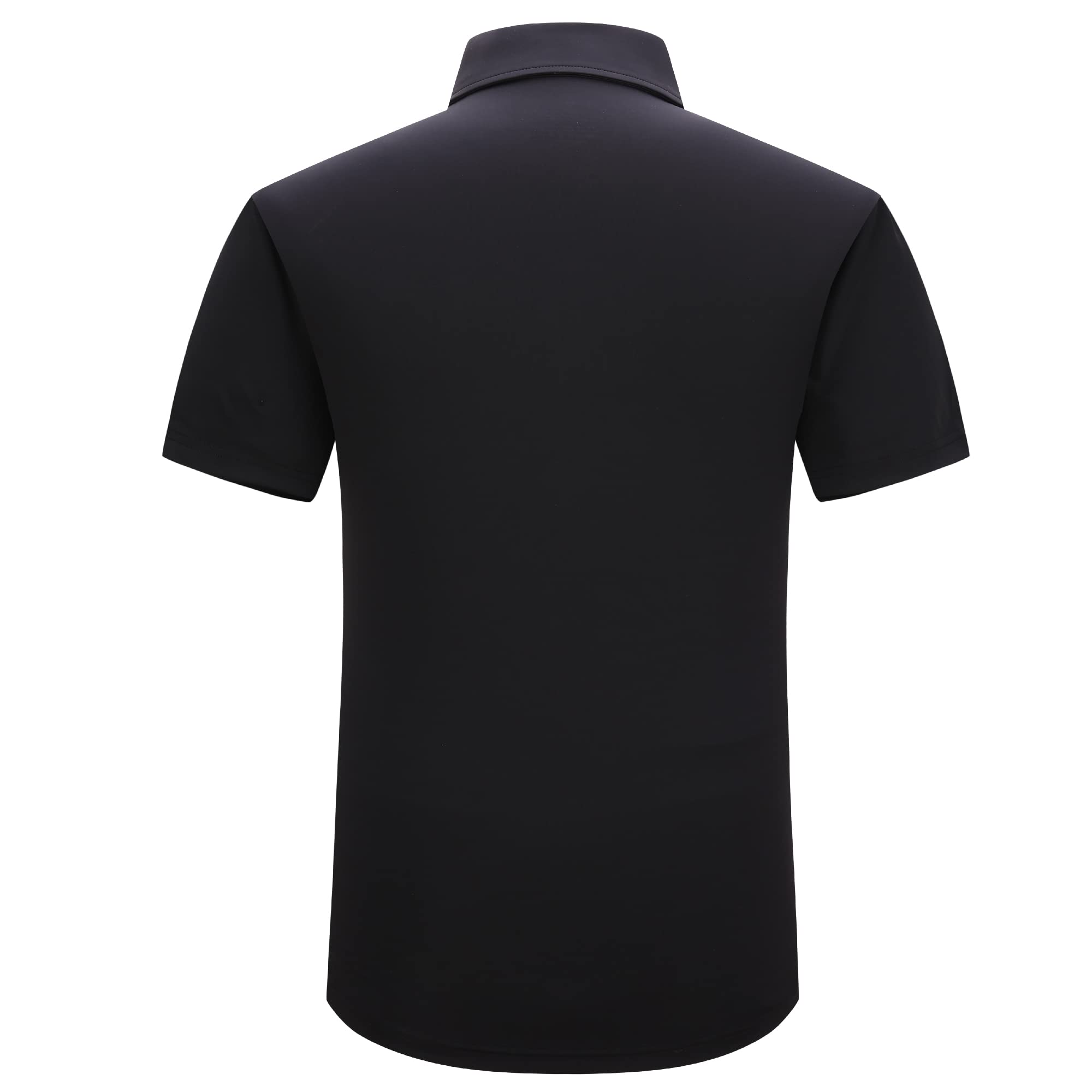 Mempea Mens Golf Shirt Moisture Wicking Quick Dry Short Sleeve Casual Polo Shirts for Men,Black 3XL