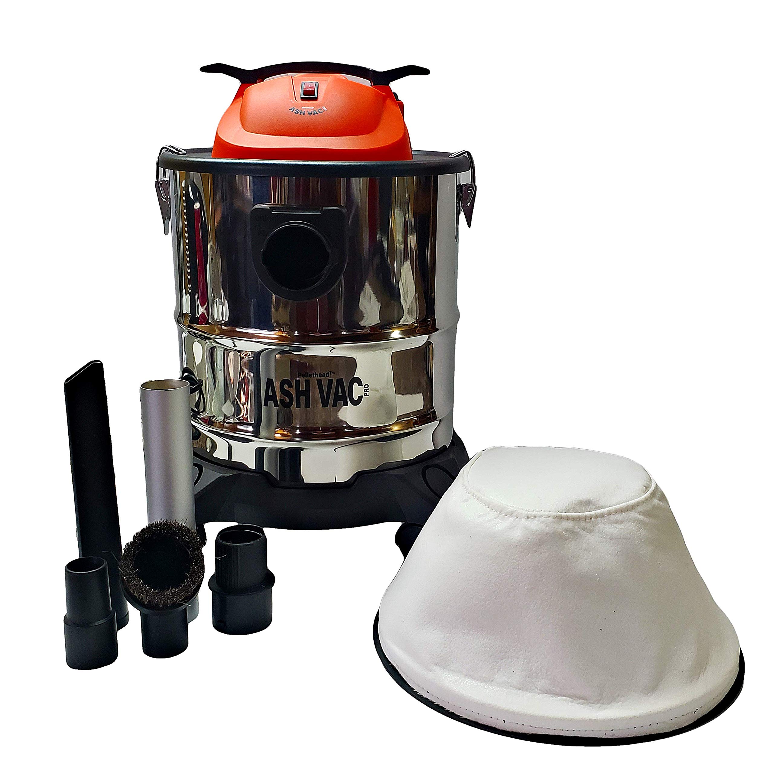 Pellethead Ash Vault Pro 5-Gallon 10-Amp Power Ash Vacuum with Hose Accessories and Heat-Resistant HEPA Filters