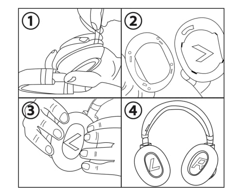 Zotech Replacement Leather Earpads Cushions for Plantronics BackBeat PRO 2, Voyager 8200 UC Headphones (Black)