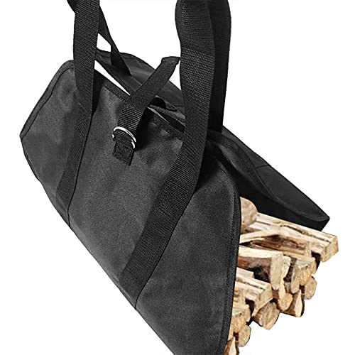 MengK Firewood Carrier Firewood Holder 600D Oxford Weather Resistant Wood Rack Storage Bag Log Tote