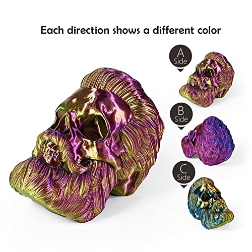 PLA 3D Printer Filament 3-in-1 Gradient Color Silk Metallic Luster 1.75mm Accuracy +/-0.01mm 1kg (2.2lb),Gold-Red-Black