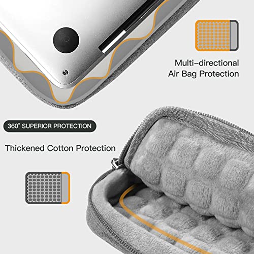 TAIKESEN 360 Fuzzy Protective Laptop Sleeve for 15.6-16.1 inch, Portable Bag for HP Dell Asus Acer Gaming Notebook Computer with Hard Shell Case, Water-Resistant Case with Accessory Pocket, LGray
