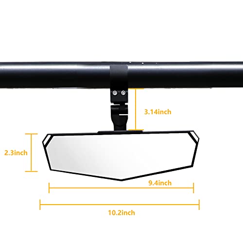 UTV Rear View Mirror, RZR Center Rearview Mirror 1.5"-2" Roll Bar Mount Compatible with Polaris RZR General, Pioneer, Talon, Can Am Commander Maverick X3, Kawasaki, Arctic Cat Wildcat