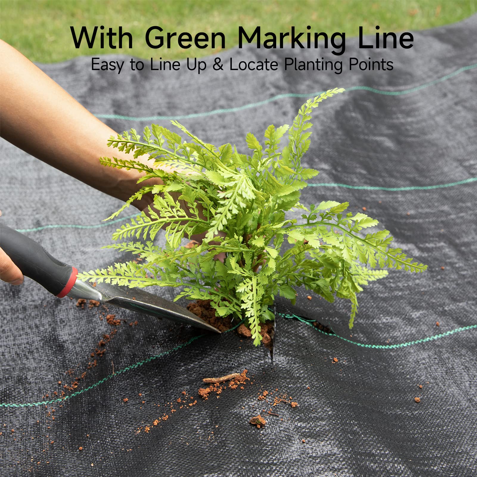 GreatBuddy 5oz Weed Barrier Landscape Fabric 4x100ft, Dual-Layer Heavy-Duty Landscape Fabric for Garden, Greenhouse, Pathway, Orchard Weed Control, Easy to Set-up