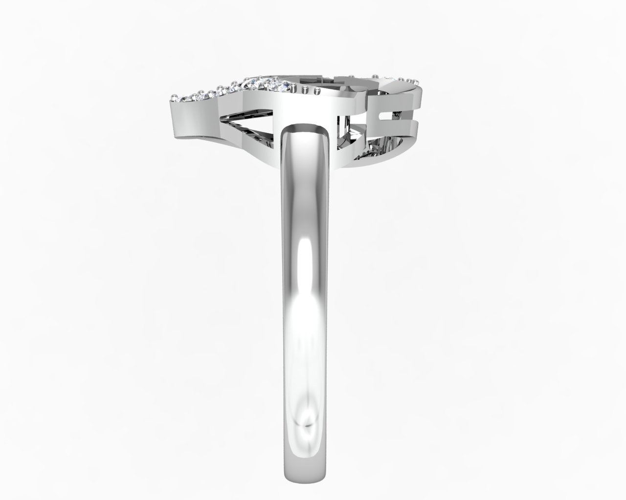 Greek Star Sigma Lambda Gamma Heart Silver Ring