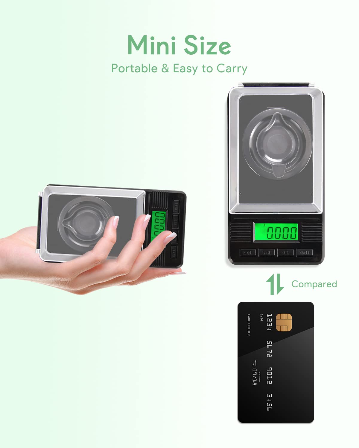 Milligram Scale (50g/ 0.001g) - Mg/Gram Scale, Precision Digital Pocket Kitchen Scale for Powder Medicine/Jewelry/Reloading/Herb(Including Batteries, Calibration Weights)