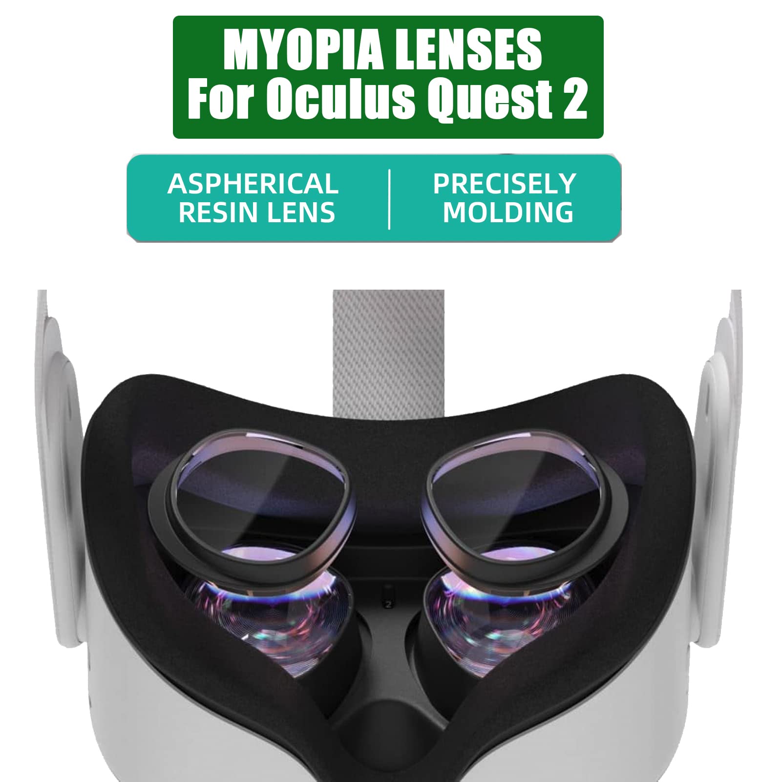 Myopia Glasses Lens Compatible with Oculus Quest 2 VR Headset accessories , customized Frame Plus Protecting Lens Combination 1 Pair (-5.00)