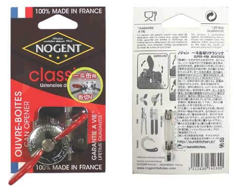 Nogent Super Kim Safety Can Opener, Made in France, Leaves No Sharp Edges, Small, Red