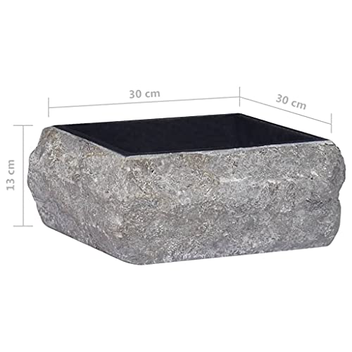 Sink Black 11.8"x11.8"x5.1" Marble,Modern Marble Sink for Bathroom and Vanity: Durable and Stylish Bath Fixtures,Bathroom Sinks