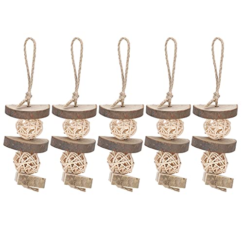 SYH&AQYE 5Pcs Bird Chewing Toys Bird Beak Grinding Stone for Parrots/Hamsters and Other Rodents Cage Hanging Bird Biting String Pet Accessory