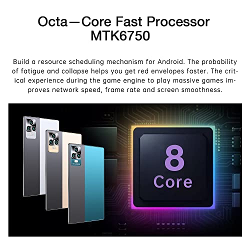 Pad P70 Tablet, 10.1ββ IPS Full HD Display Android Tablet, Octa-Core Processor, 64GB Storage, Full Metal Cover, Long Battery Life, WiFi, Dual-SIM Tablet -Blue