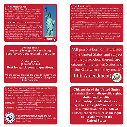 US Citizenship test civics flash cards for the naturalization exam with all official 128 USCIS questions and answers. Illustrated Pocket Box set flashcards to help study for the American Civics