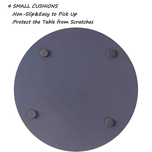 VASUHOME 12" Round Mirror Centerpieces for Tables, Mirror Tray Set for Wedding and Party Decorations, Circle Mirror Plates with Smooth Edge and Cushioned Feet, 2mm Thick