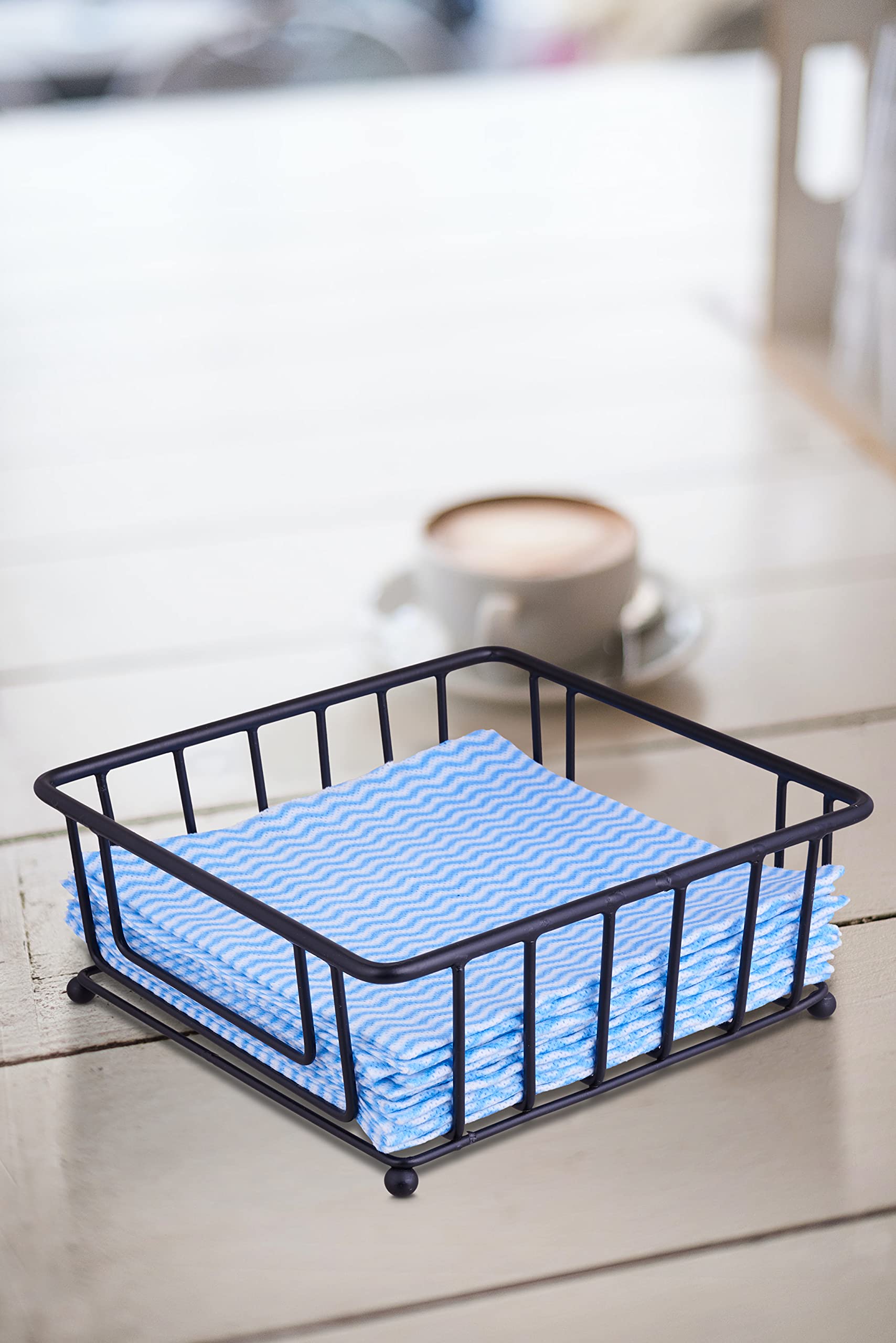Metal Napkin Holder for Table | Flat Napkin Holder | Farmhouse Napkin Holder | Kitchen Napkin Holder | Rustic Napkin Holder | Decorative Tissue Dispenser | Paper Napkin Holder | Housewarming Gift