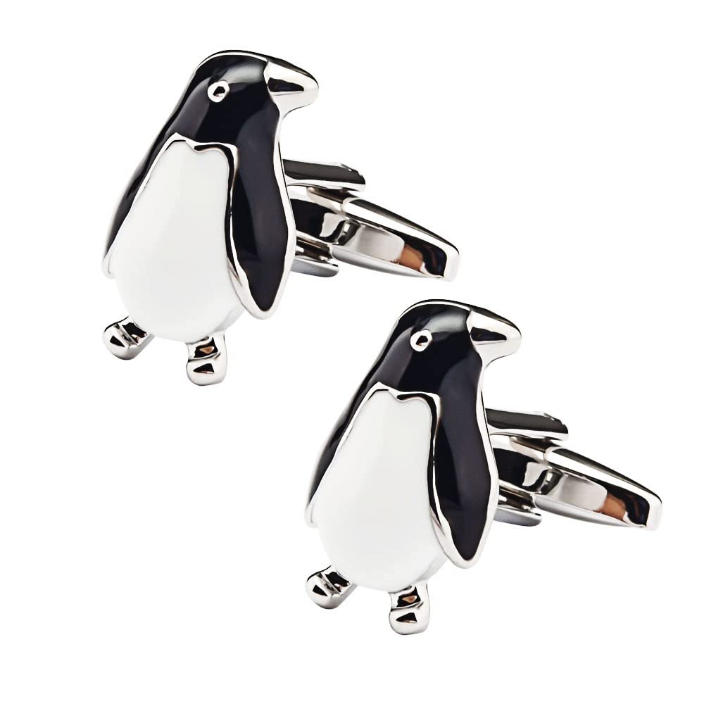 Men's tie Clip Cufflinks Penguin Cufflinks Epoxy Enamel Cufflinks Men's French Shirt Cufflinks