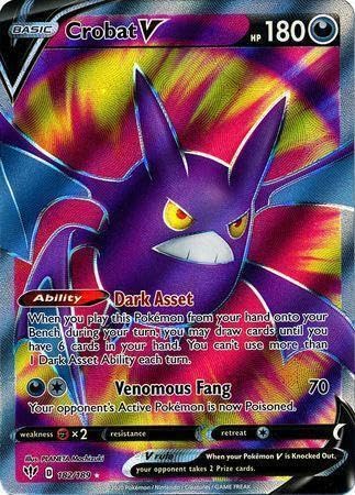 Pokemon - Crobat V 182/189 - Darkness Ablaze - Full Art Holo - Single Card - Ultra Rare