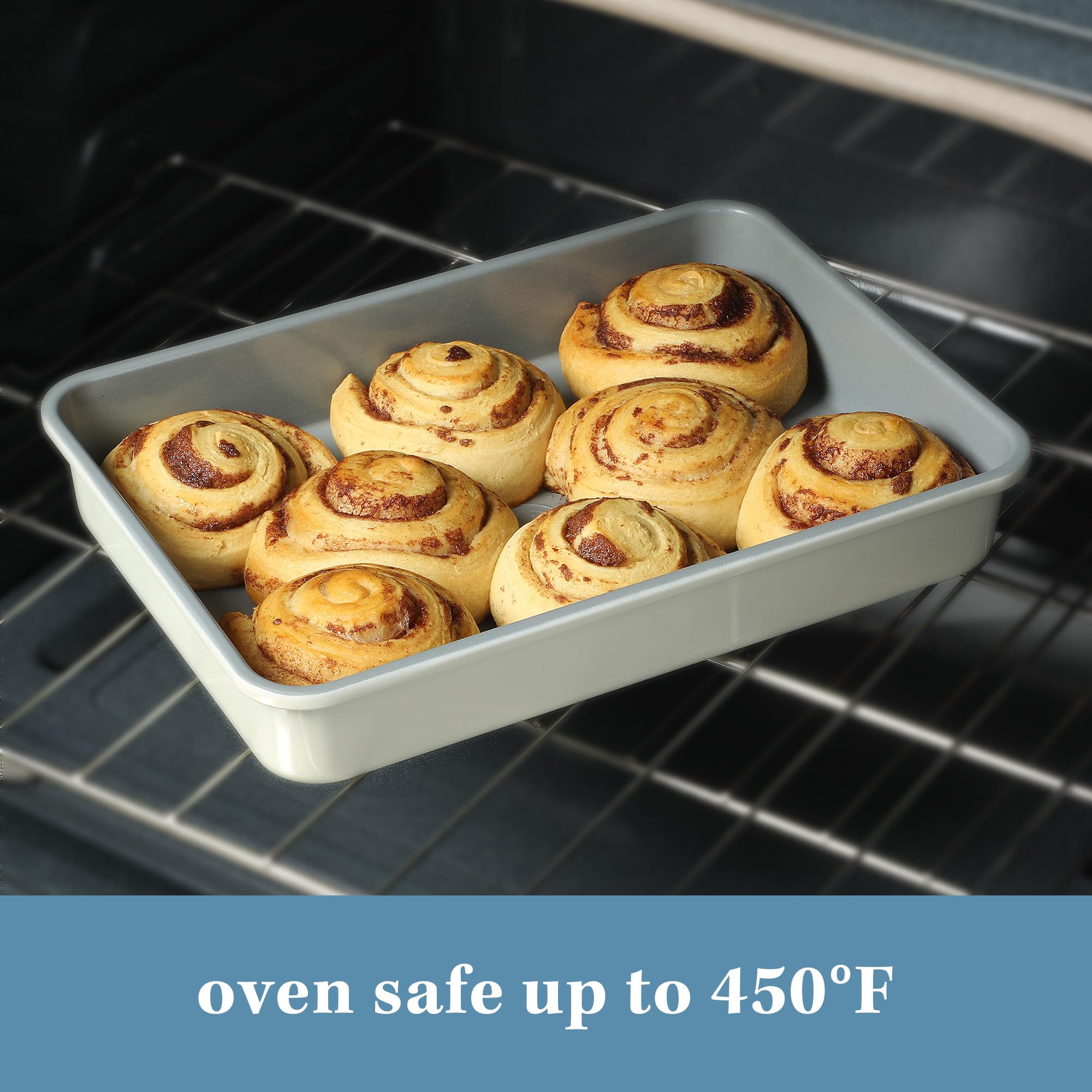 Sur La Table Kitchen Essentials Bake Sale 9 X 13 Inch PFA Free Ceramic Nonstick Roaster/Cake/Baking Pan - Linen White
