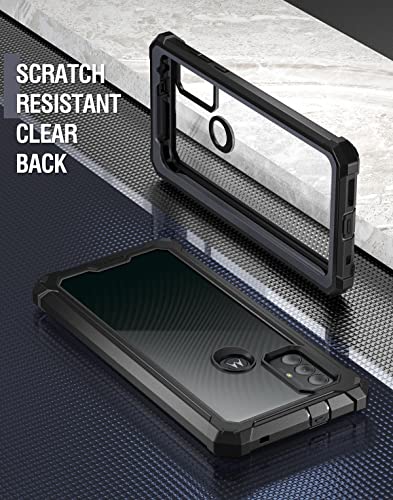 Poetic Guardian Case for Motorola Moto G Power 2022, [20FT Mil-Grade Drop Tested], Full-Body Hybrid Shockproof Bumper Cover with Built-in Screen Protector, Black/Clear