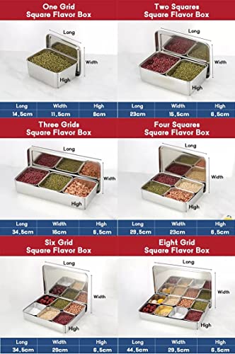 Xarra - Japanese Mini Container, Stainless Steel Yakumi Mise En Place Box, Multi Compartment Set For Food, Herbs, Seasoning and Spices (6 Compartment)